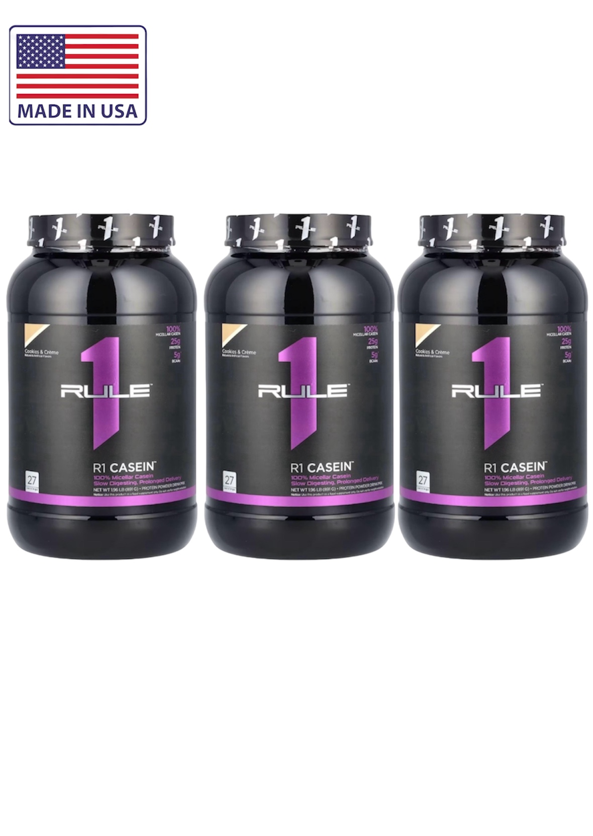 СТАК! 3 бр Rule One Proteins R1 Casein 28 дози – Power Beauty
