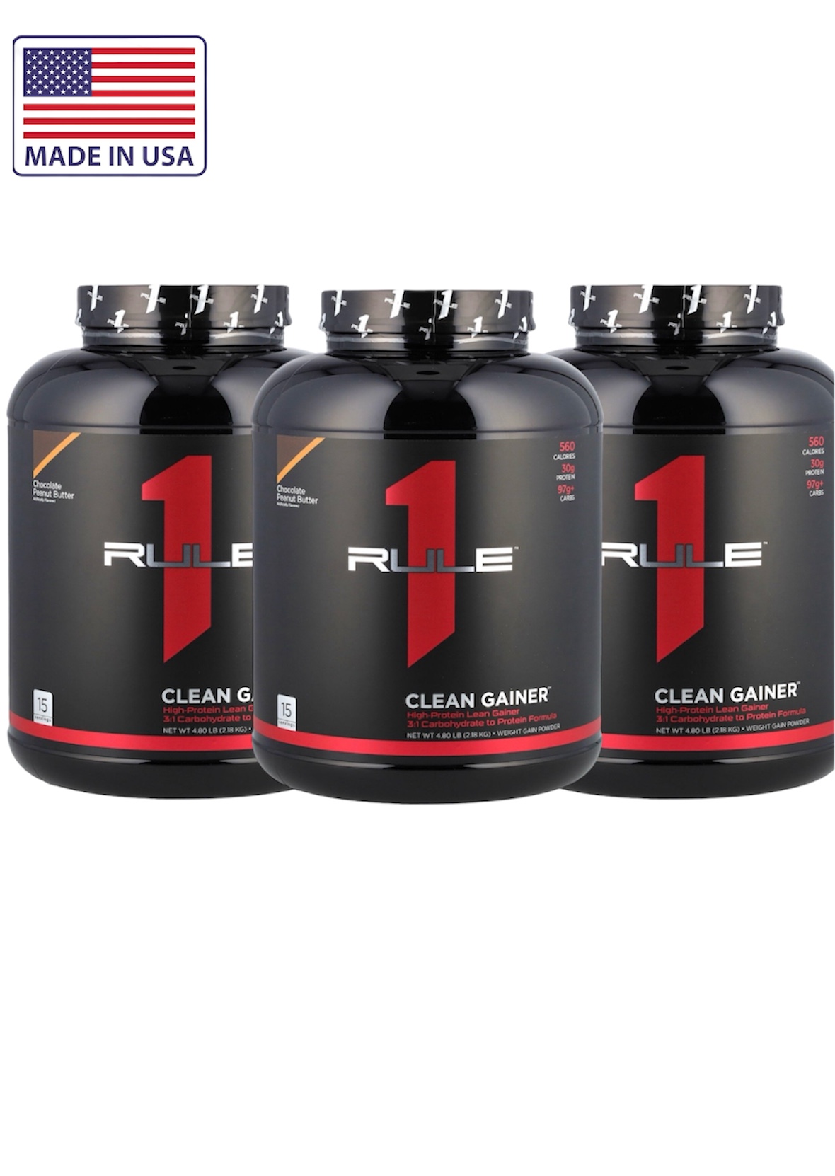 СТАК! 3 бр Rule One Proteins – Clean GAINER 15 дози – Power Beauty