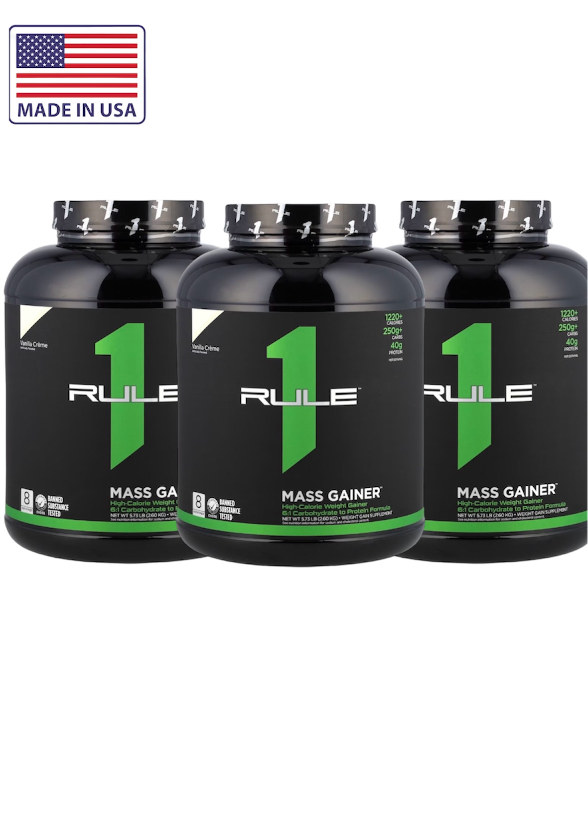 СТАК! 3 бр Rule One Mass GAINER – 8 дози – Power Beauty